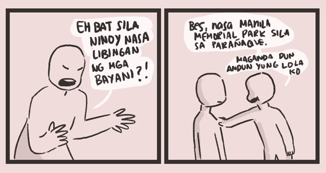 Funny Comics on Marcos' Burial at the Libingan ng mga Bayani