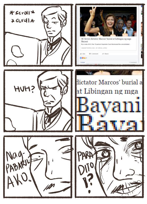 Funny Comics on Marcos' Burial at the Libingan ng mga Bayani