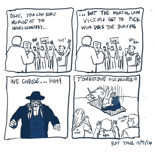 Funny Comics on Marcos' Burial at the Libingan ng mga Bayani