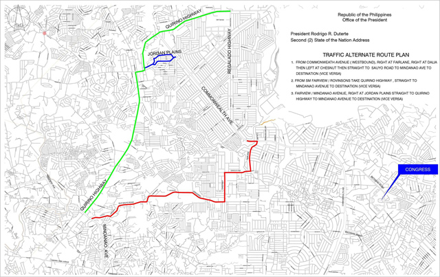 MMDA Rerouting Plan for Pres. Duterte's 2017 SONA
