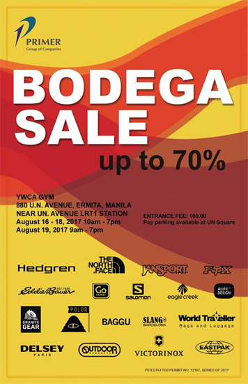 Primer Group of Companies Bodega Sale: August 2017