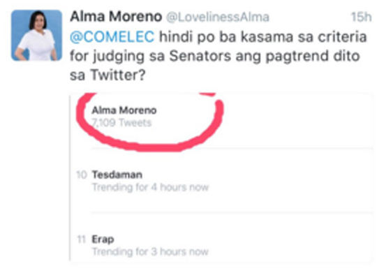 Best Tweets from the Alma Moreno Parody Account