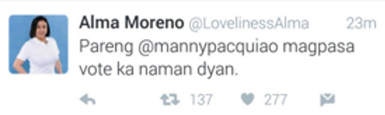 Best Tweets from the Alma Moreno Parody Account