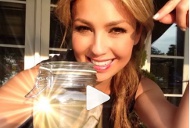 Thalia plays 'rib removal' prank