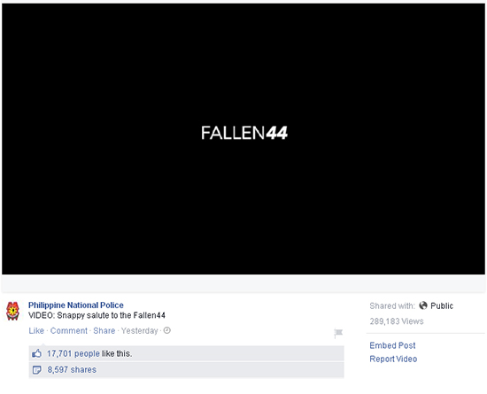 PNP posts a snappy salute to the #Fallen44