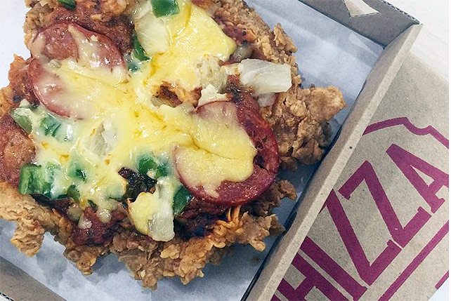 KFC uses chicken as pizza crust, creates breadless pizza
